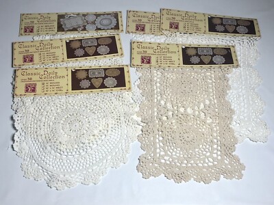 Vintage American Crafts Classic Doily Collection Lot Of 6 Shape & Size ...