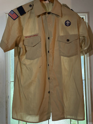 Boy Scouts of America BSA Men's Adult Shirt Men's Medium Blue Tabs | eBay