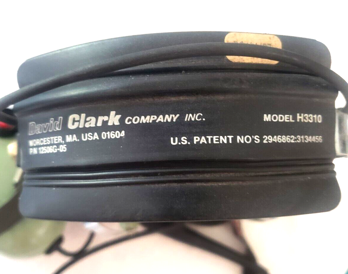 DAVID CLARK H3310 RAMP, MAINTENANCE, GROUND SUPPORT HEADSET P/N 12506G ...