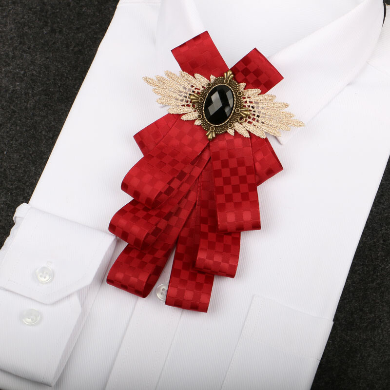 Men Pre-Tied Ribbon Rhinestone Neck Bow Tie Necktie Bow Knot Wedding ...