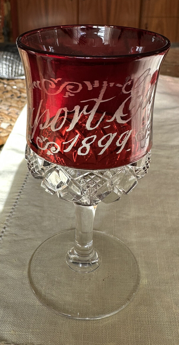 Antique Ruby Red Flash Glass Export Expo 1899 Souvenir Glass | eBay