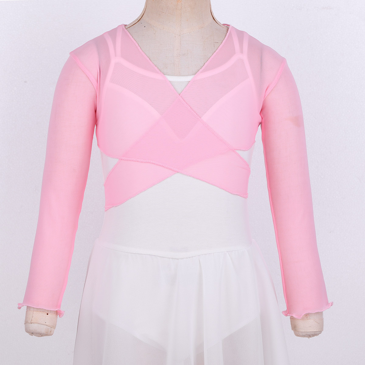 Girls Long Sleeve Dance Wrap Top Ballet Dancer Wrap Sweater Gymnastics ...