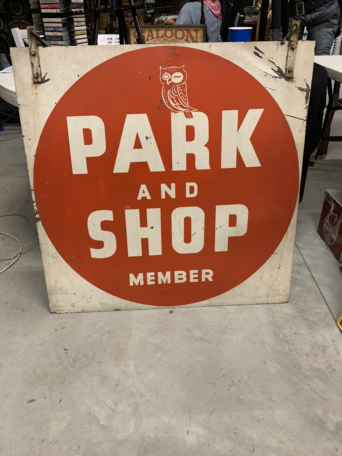 Vintage RARE Red Owl Grocery Stores Double Sided Metal Parking Sign 36 ...