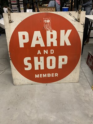 Vintage RARE Red Owl Grocery Stores Double Sided Metal Parking Sign 36 ...