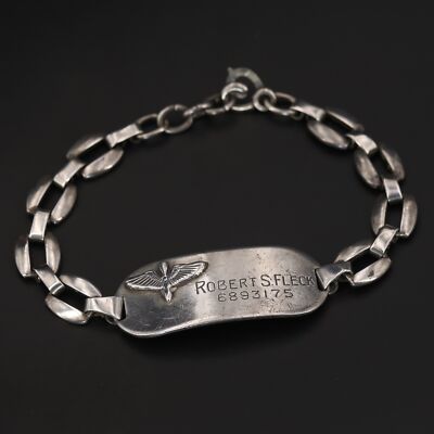 VTG Sterling Silver - WWII US Air Force "Robert" ID Name Tag 8 ...