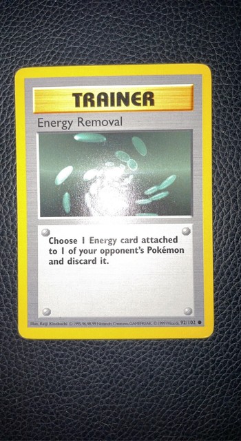 Pokémon TCG Energy Removal Base Set 92/102 Regular Shadowless Common ...