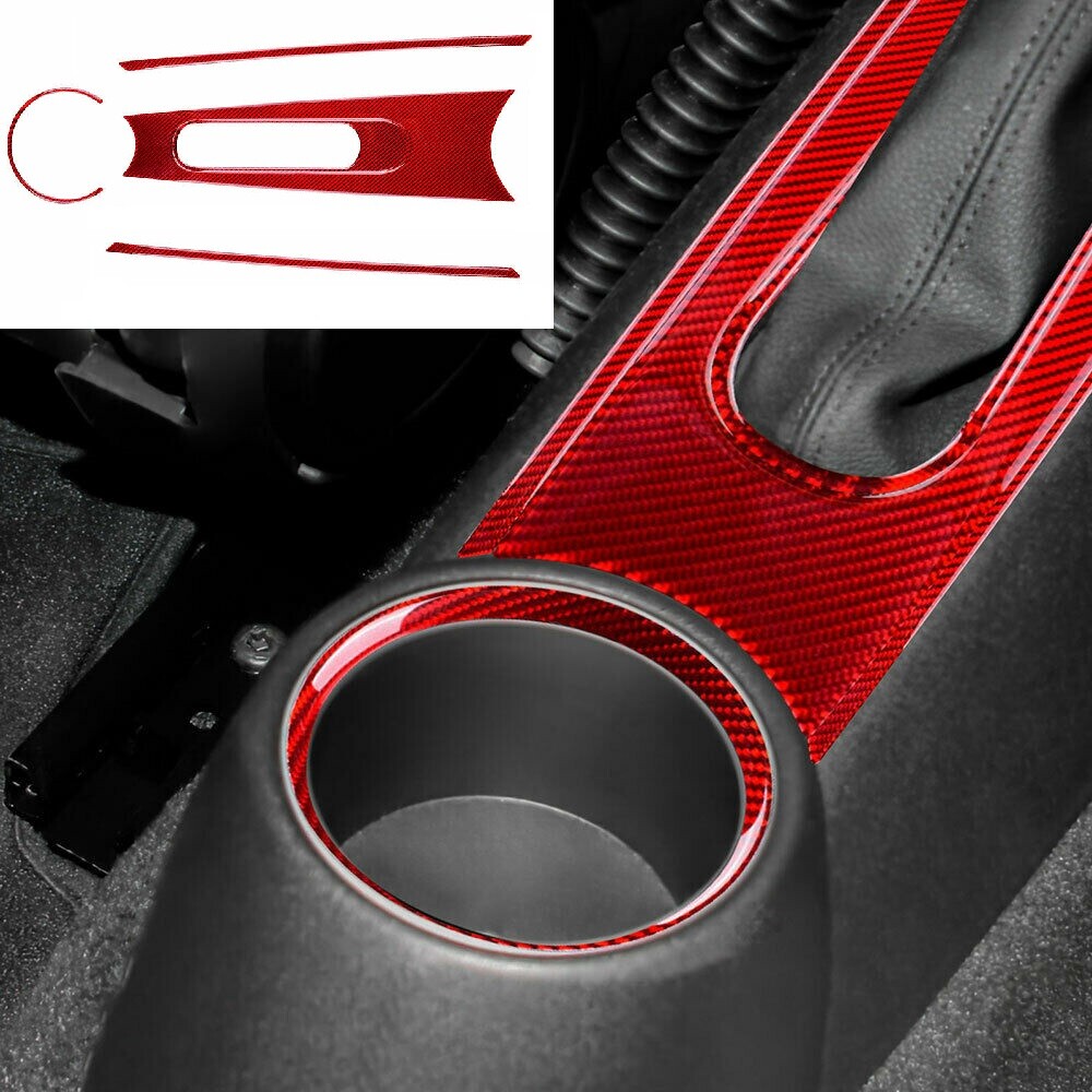 Red Carbon Fiber Gear Shift Panel Cover Sticker For Mini R55 R56 R57 ...