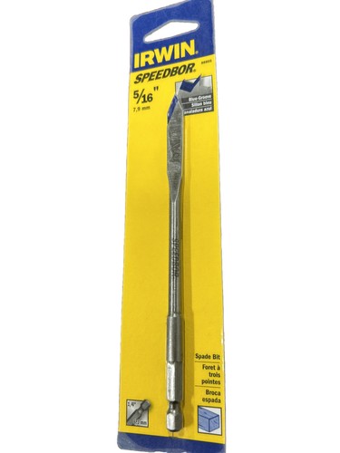 New Irwin 88807 Speedbor 5/16 in 1/4" Drive Woodboring Spade Paddle Bit ...