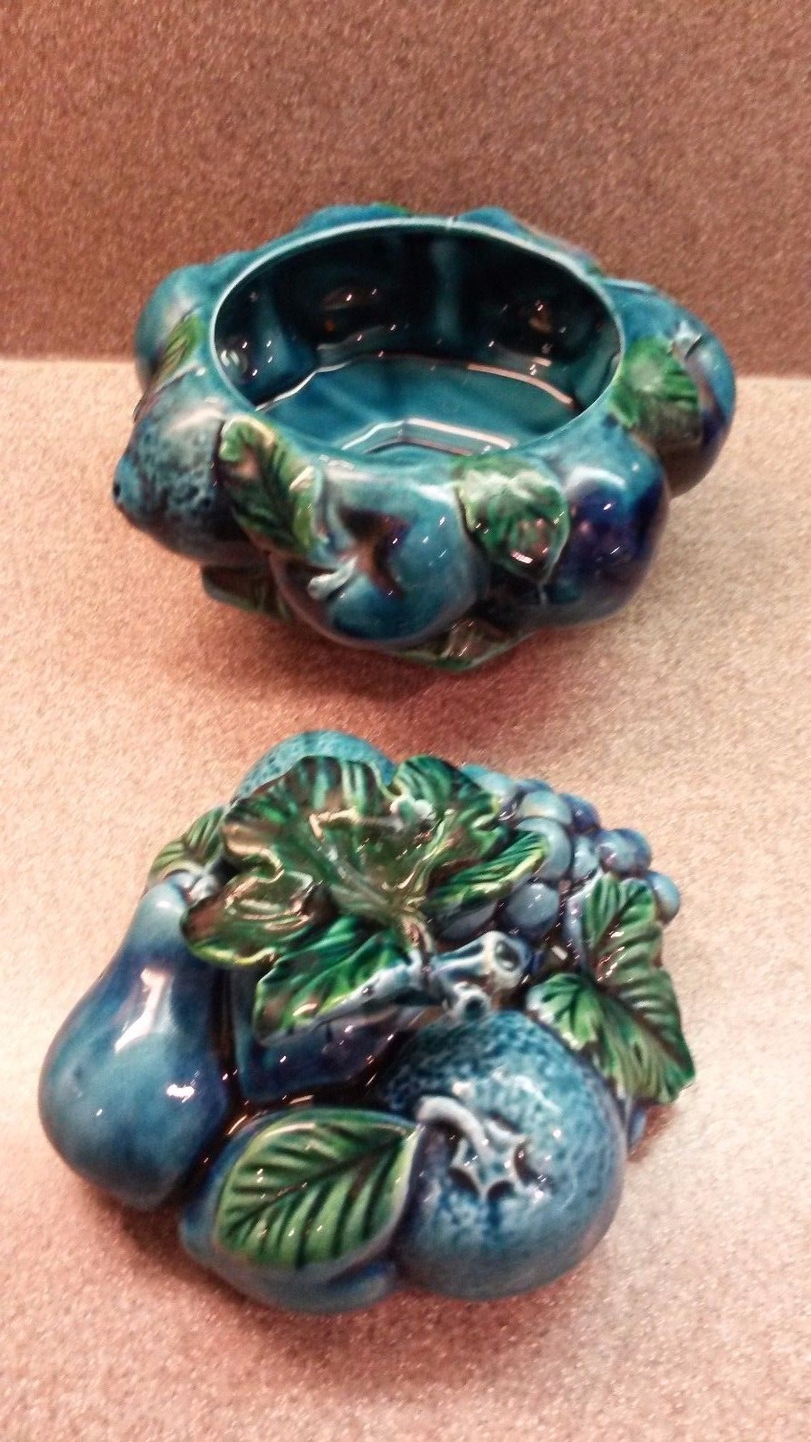 VINTAGE INARCO MOOD INDIGO BLUE LARGE FRUIT CANDY DISH E2375 | eBay