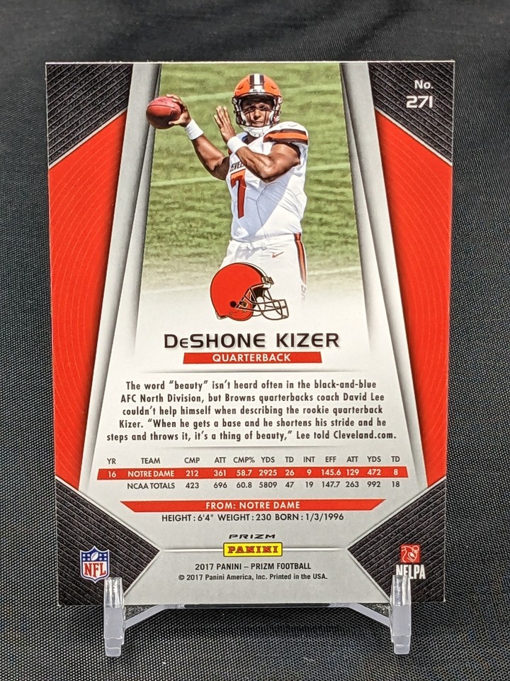 2017 Panini Prizm Football Card #271 DeShone Kizer RC | eBay