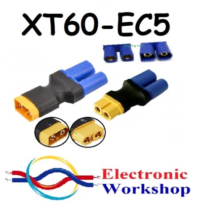 XT60 to EC5 Connectors Adaptors Male-Male/Female EC5-XT60 Lipo Battery ...