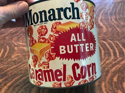 Monarch Caramel Corn Vintage Tin, Consolidated Foods Chicago | eBay
