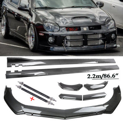 Front Bumper Lip Spoiler For Dodge Neon SRT4 Carbon Fiber Side Skirt ...