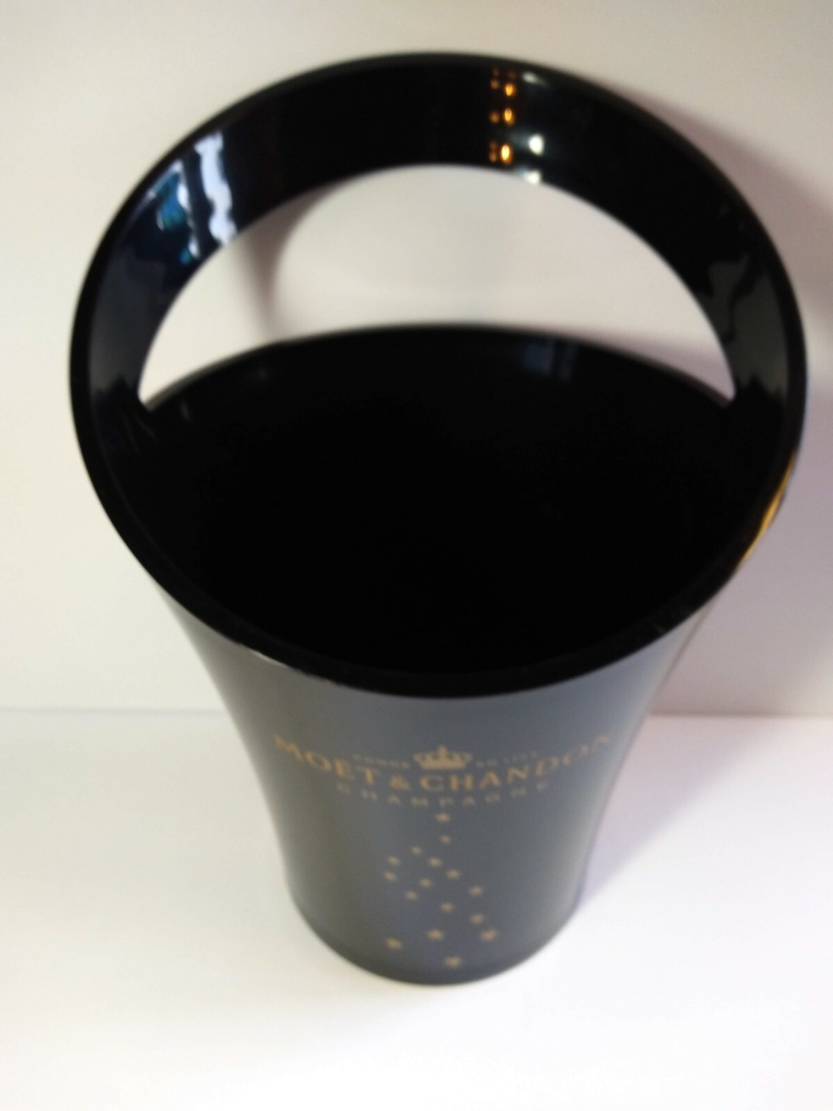 Moet Chandon Champagne Ice Bucket Black Acrylic Black Limited ED Gold ...