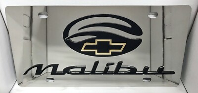 Chevrolet Malibu logo emblem stainless steel vanity license plate tag ...