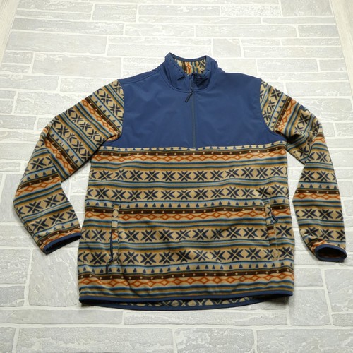 Ascend Fleece Jacket Adult XL Blue Beige Southwest 1/2 Zip Reinforced ...