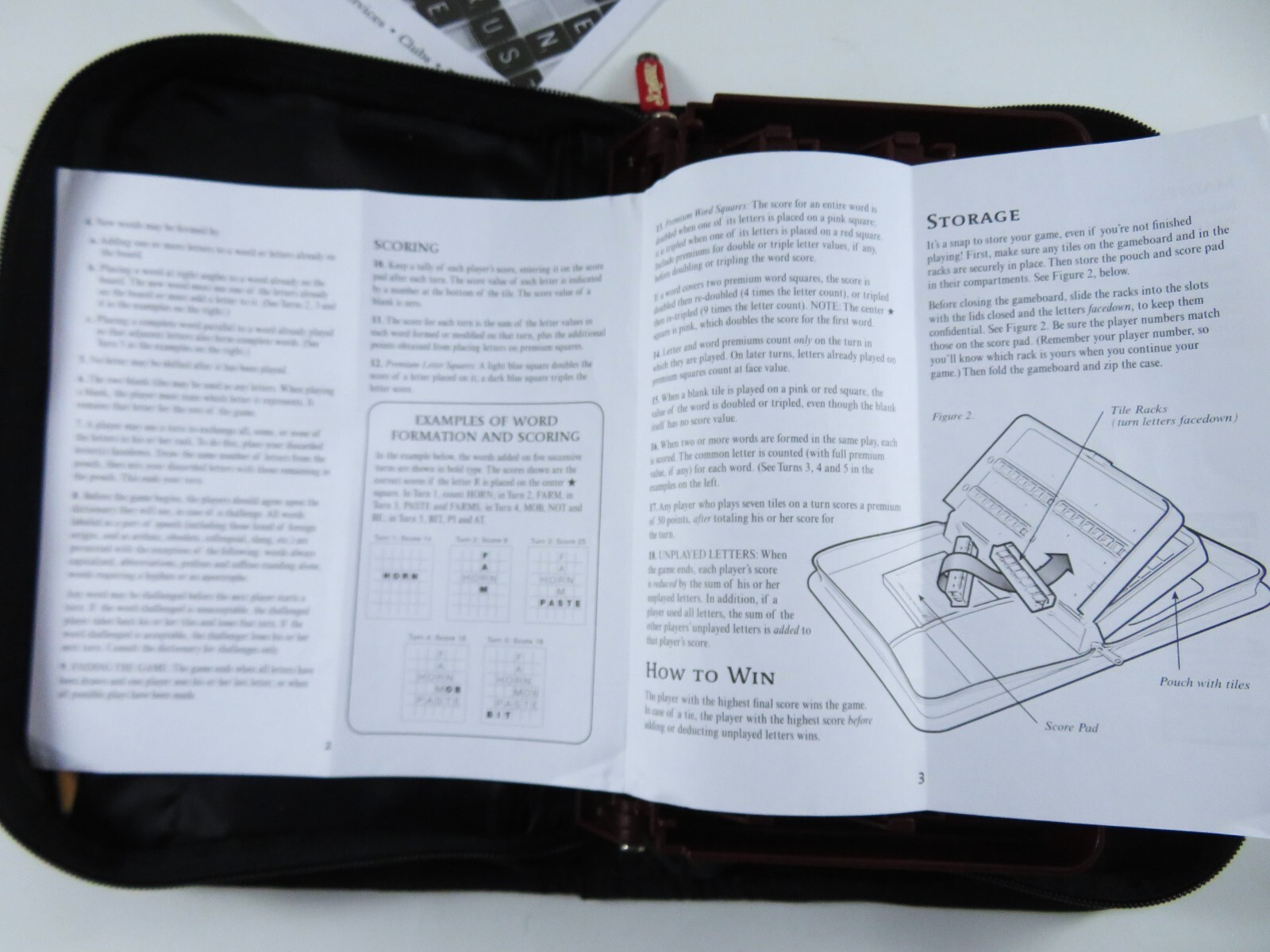 Travel Scrabble Game Folio Edition Complete In Zipper Case Hasbro 2001 ...