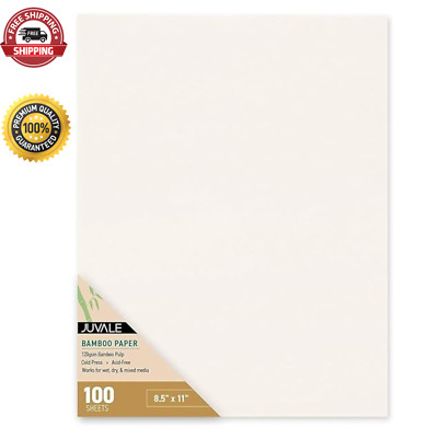 100 Cold Press Bamboo Paper Sheets for Mixed Media, Drawing, 100GSM, 8. ...
