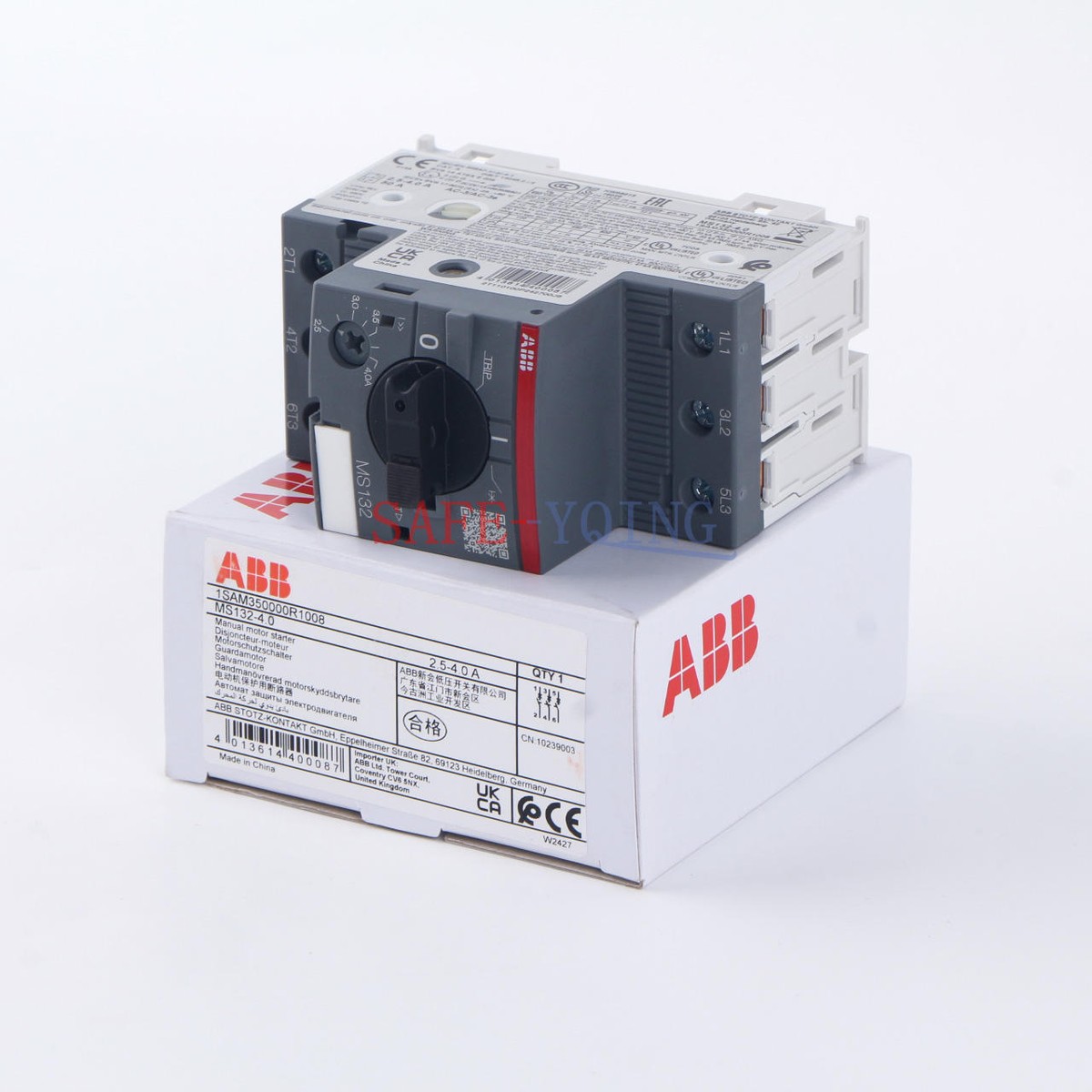 Ms132 4 ABB MS132 0.63 Manual Motor Starter 0.4 0.63 A 690 VAC Used