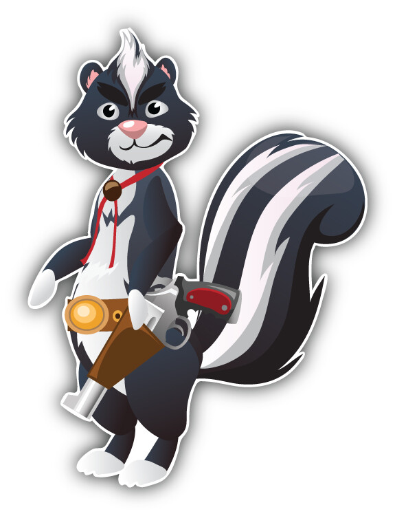 Skunk Cowboy Cartoon Animal Car Bumper Sticker Decal | eBay
