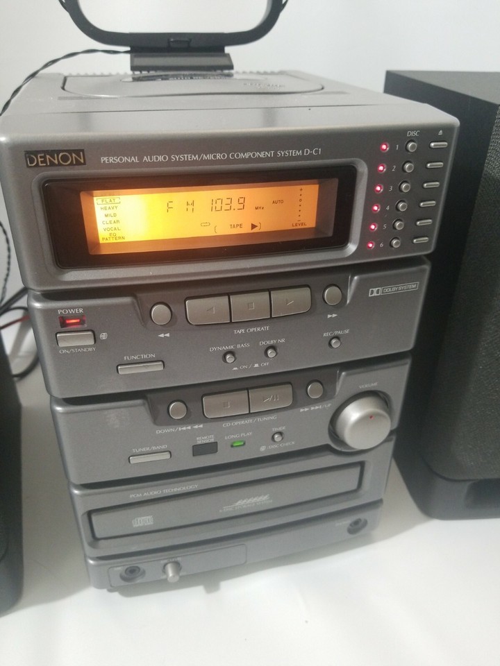 Denon D-C1 Micro Component HiFi Audio System AM/FM Cassette (CD Broke ...