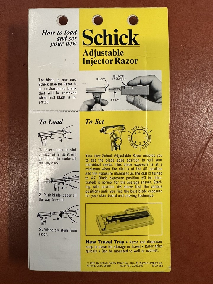 New Schick Adjustable Injector Razor - Vintage Sealed Old Stock | eBay