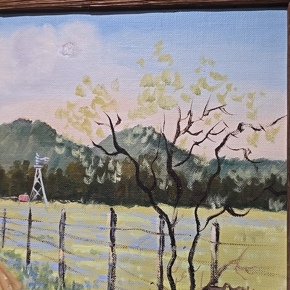Vintage Original Texas Painting Oil On Canvas Panel Artist Woltman ...