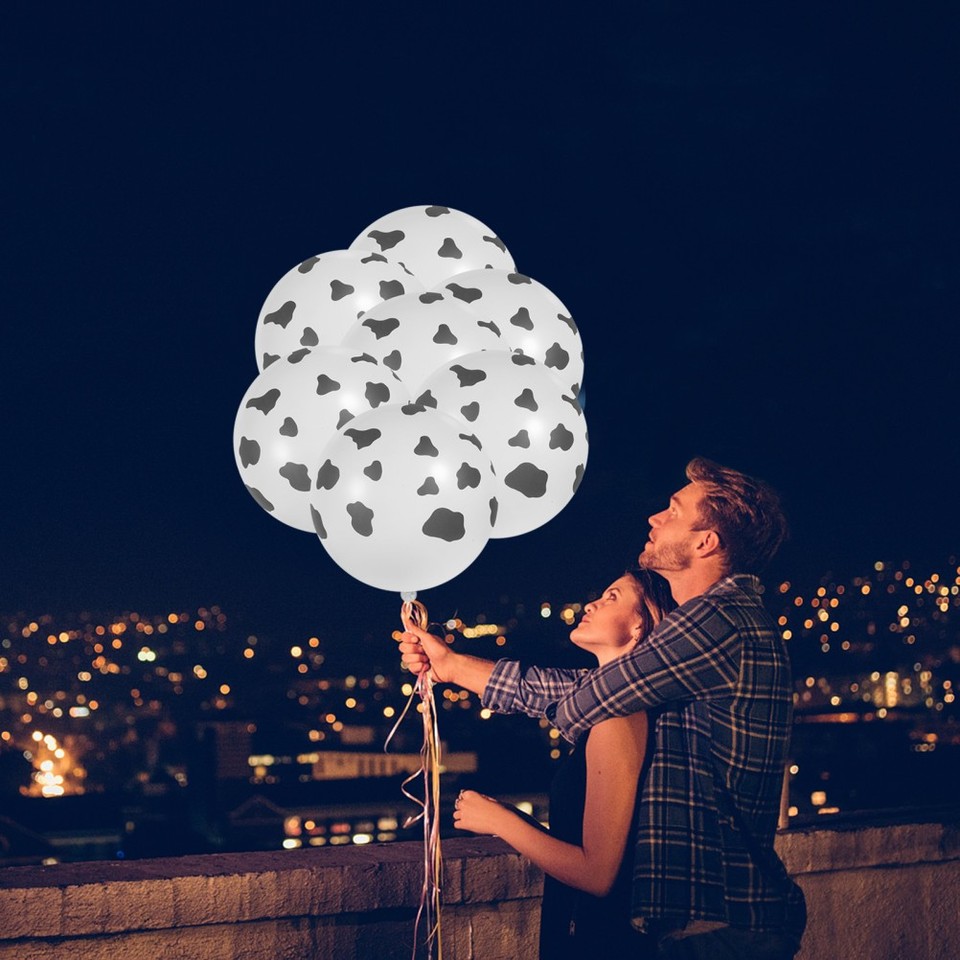 50 Pcs 12 Inch Latex Balloons Animal Cow Balloons Party Favors Supplies ...