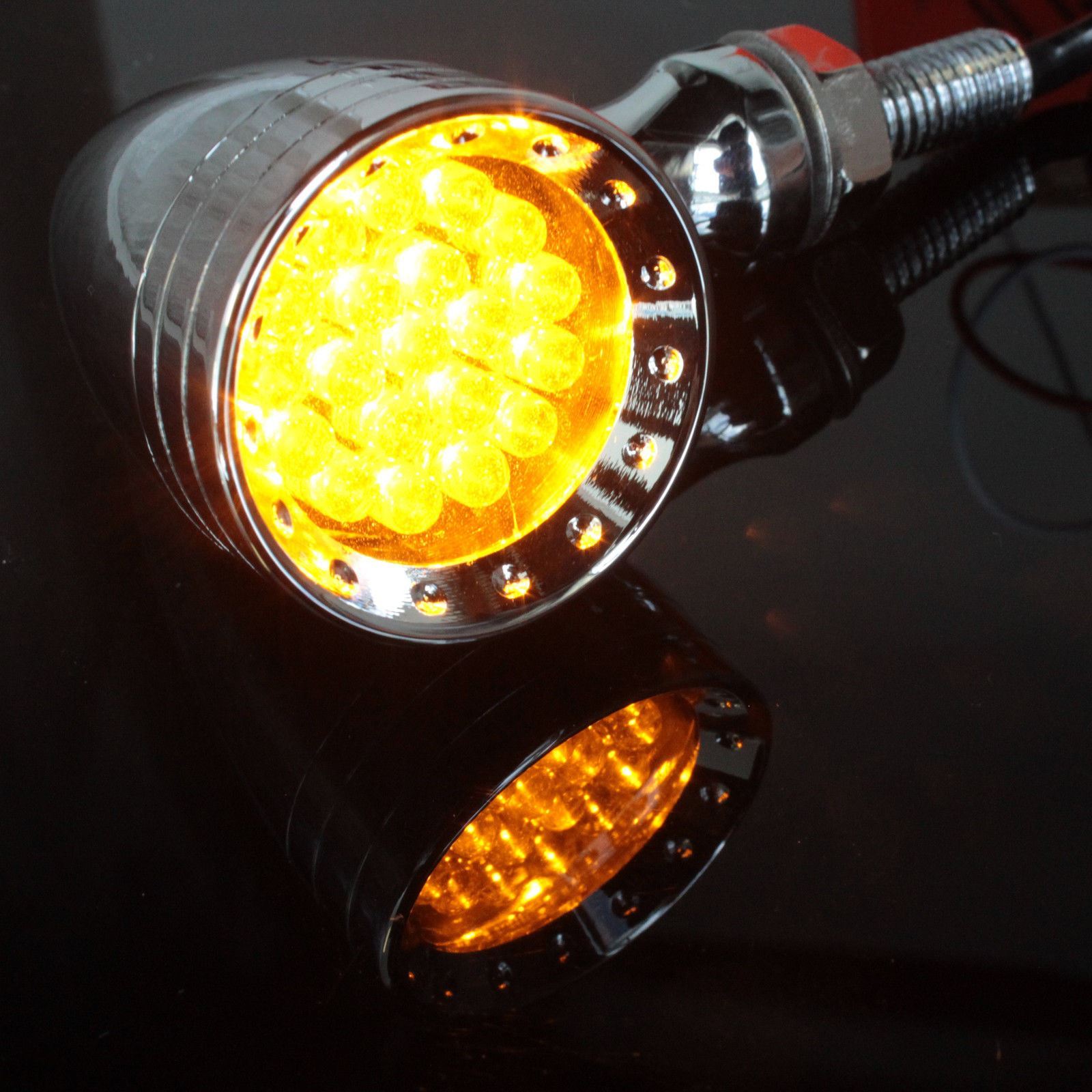 Amber 20LED Chrome Metal Bullet Turn Signal Light Car Truck Trailer Hot ...