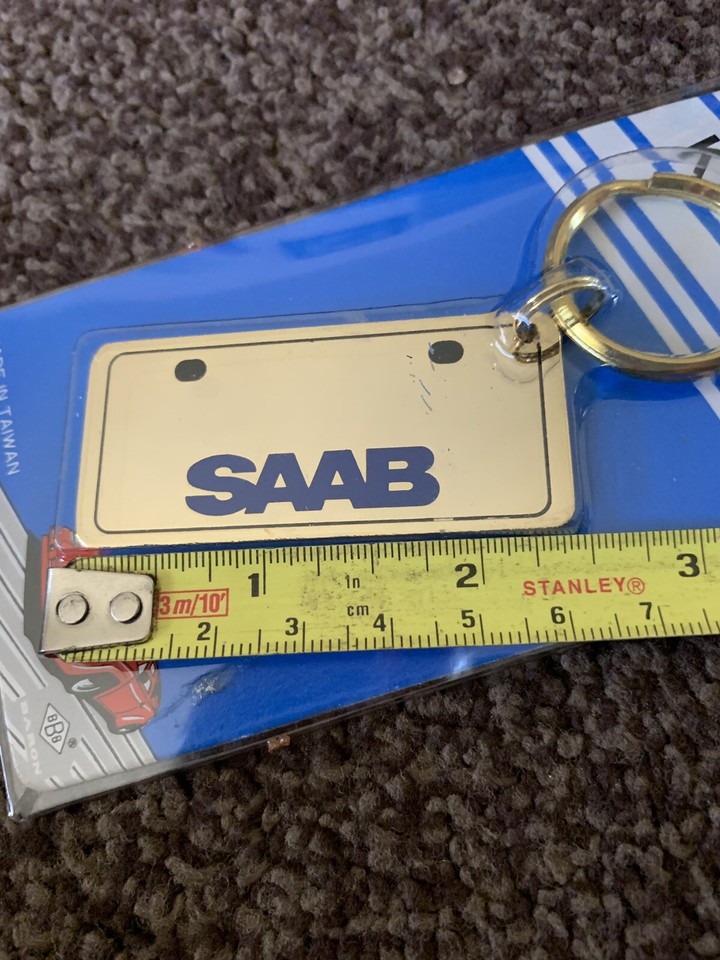 Vtg Retro 70’s 80’s Saab License Plate Solid Brass Keychain NOS Old ...