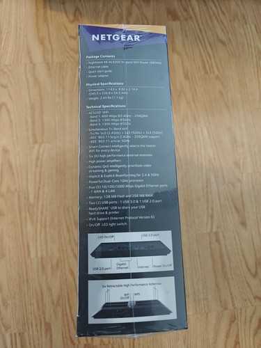 NETGEAR R8000 3200 Mbps 5 Port 3200 Mbps Tri-Band Wireless Router ...