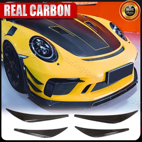 For Porsche 911 991 GT3 RS 17-18 Dry Carbon Fiber Front Bumper Fins ...
