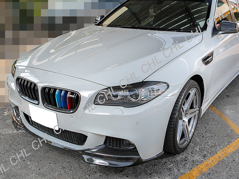 V Stye Carbon Fiber Front Bumper Lip For 11-16 BMW F10 5-Series M-Sport ...