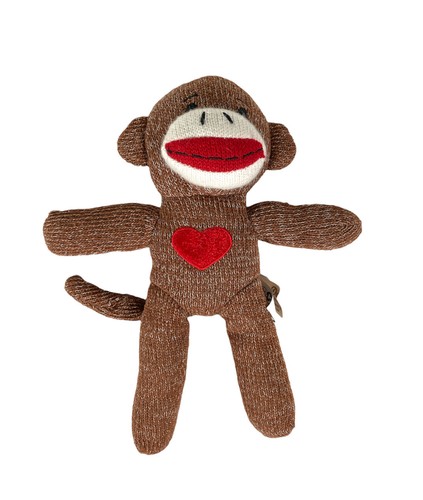 Sock Monkey Dan Dee Stuffed Animal w/ Red Embroidery Heart 9in | eBay