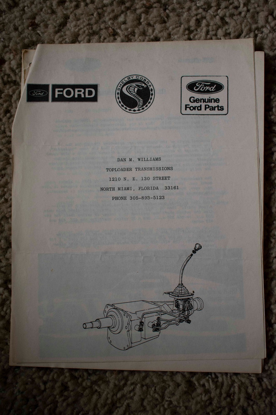 FORD Dan W. Williams, Toploader Transmissions Sales Brochure | eBay