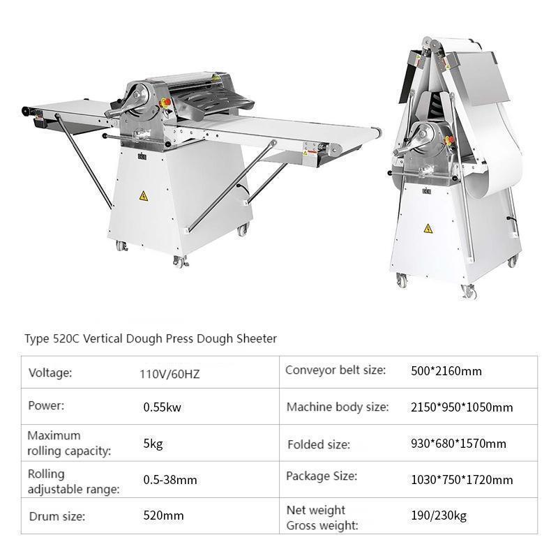 110V Dough Roller Vertical Pastry Machine Commercial Dough Press Dough ...