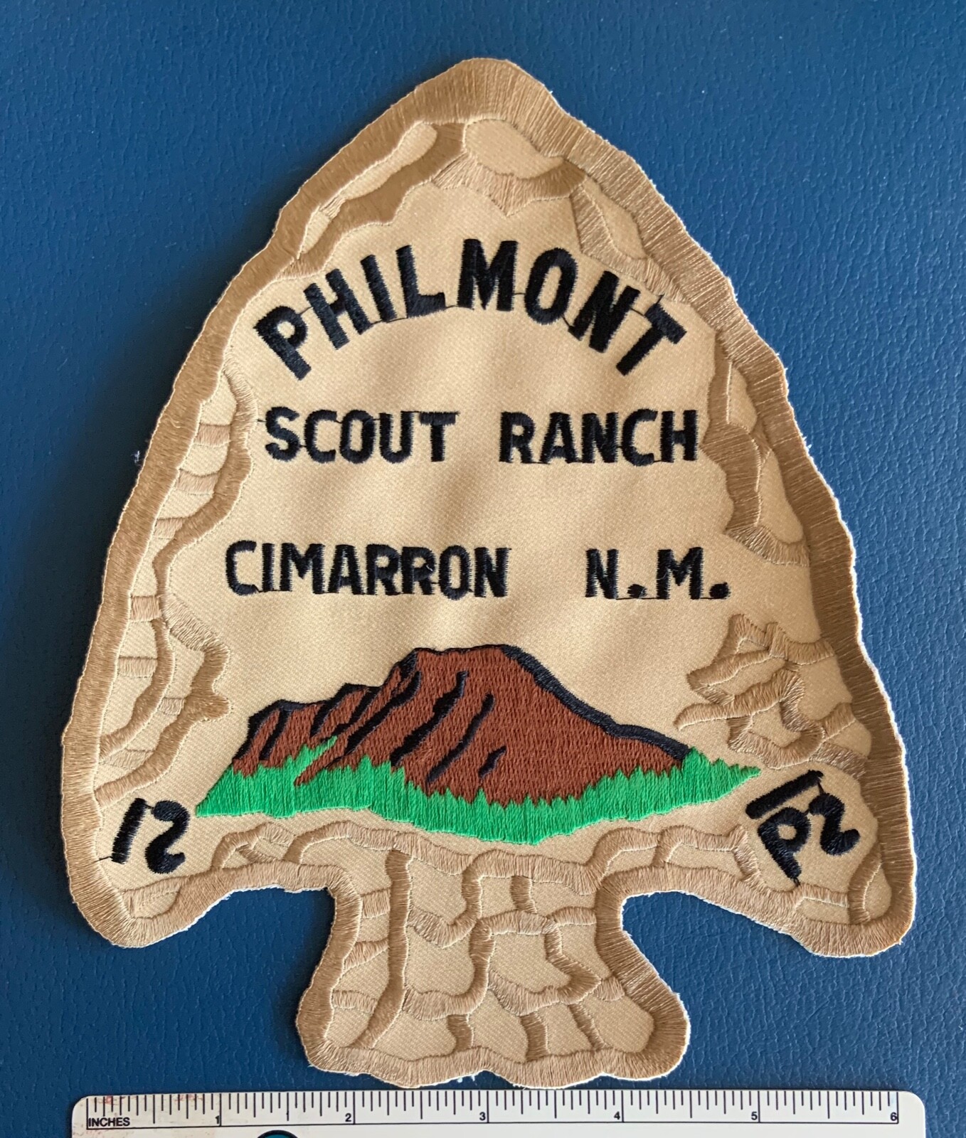 Vintage PHILMONT SCOUT RANCH Boy Scouts LARGE JACKET PATCH Arrowhead NM ...