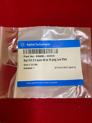 Agilent Technologies G3430-80063 Aux Frit 3.3 sccm H2 @ 15 psig Low ...