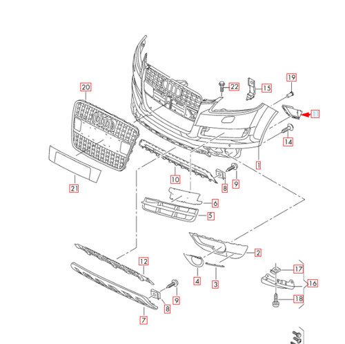 NEW AUDI Q7 4L FRONT LEFT SIDE AIR GUIDE 4L0807151C01C 2015OEM | eBay