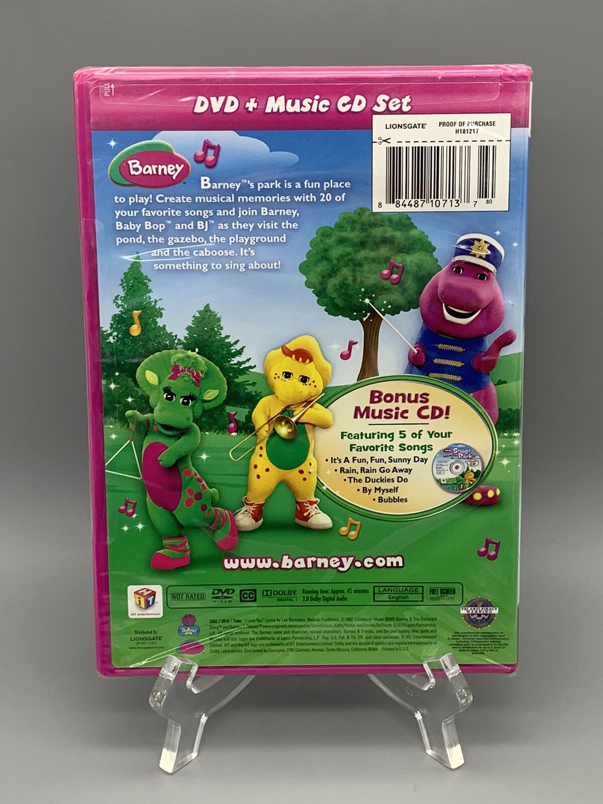 BARNEY Songs From The Park DVD + Music CD Set Full Screen Brand New ...