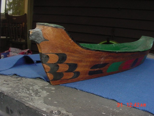 OLD VINTAGE NW COAST NOOTKA INDIAN CARVED CEDAR CANOE 22 INCH MODEL | eBay