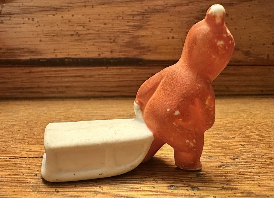 Hertwig Antique German Red Snow Baby Pulling sled, Bisque, 2" | eBay