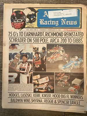 Area Auto Racing News February 9, 1988 32 Pages | eBay