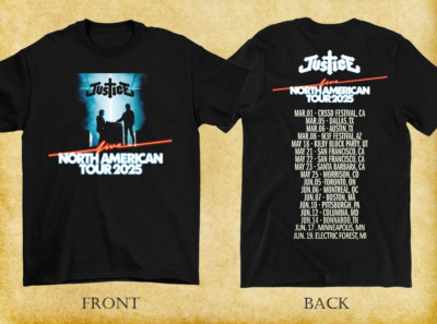 2 sides Justice Band American Tour 2025 Shirt Black Unisex S-5XL | eBay