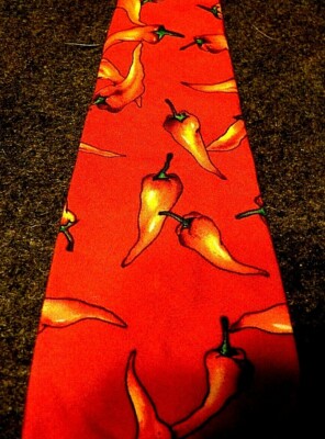 Red chili pepper tie - hand made. unused condition; nicely done, 54 ...