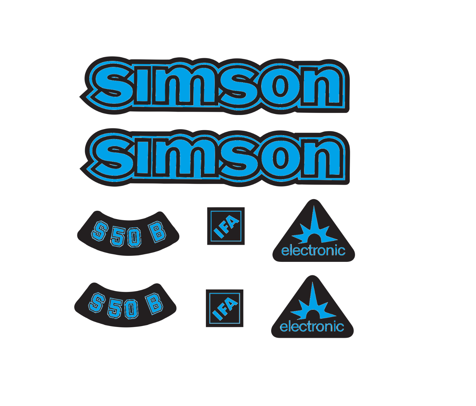 TRANSPARENTE Simson S50B Aufkleber IFA electronic Tank Seitendeckel ...