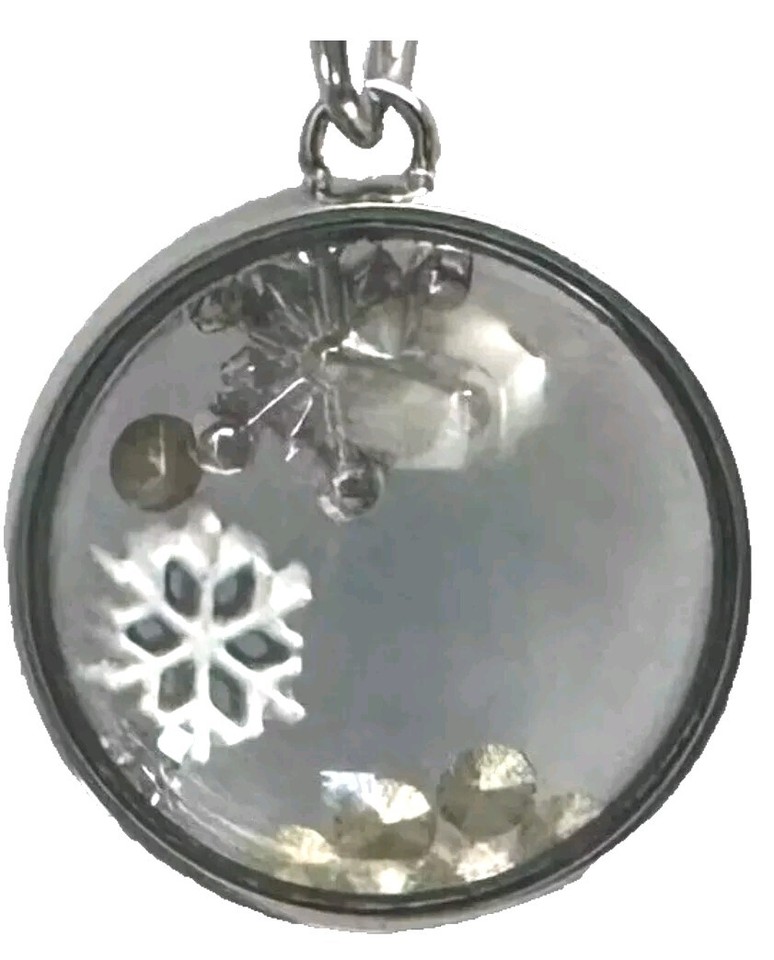 Origami Owl SNOWFLAKE Snowglobe Capsule Living Locket Pendant & CHAIN ...