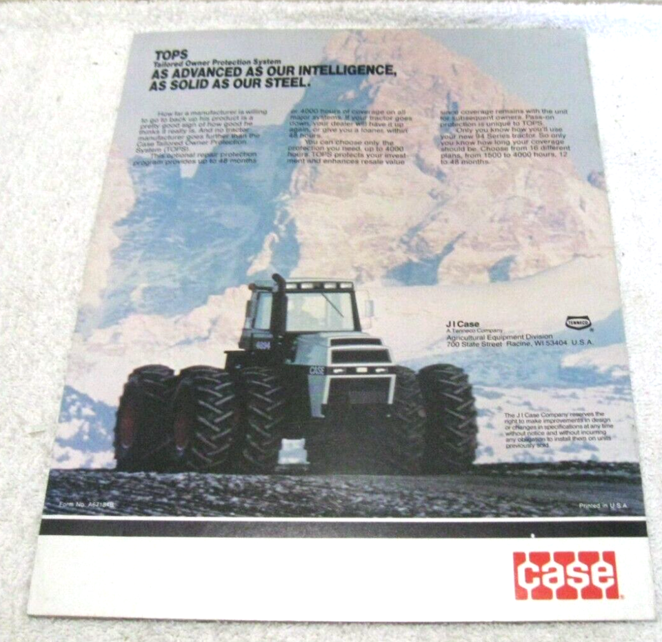 VINTAGE 1984 CASE 94 SERIES TRACTOR 4X4 BROCHURE 4494 4694 4894 4994 | eBay