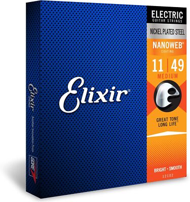 Elixir Medium Electric Guitar Strings Nickel Nanoweb, 12102, 11-49 | eBay