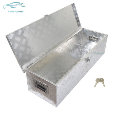 39 Inch Cuboid Aluminum Underbody Tool Box w/ Handle For Trailer ...